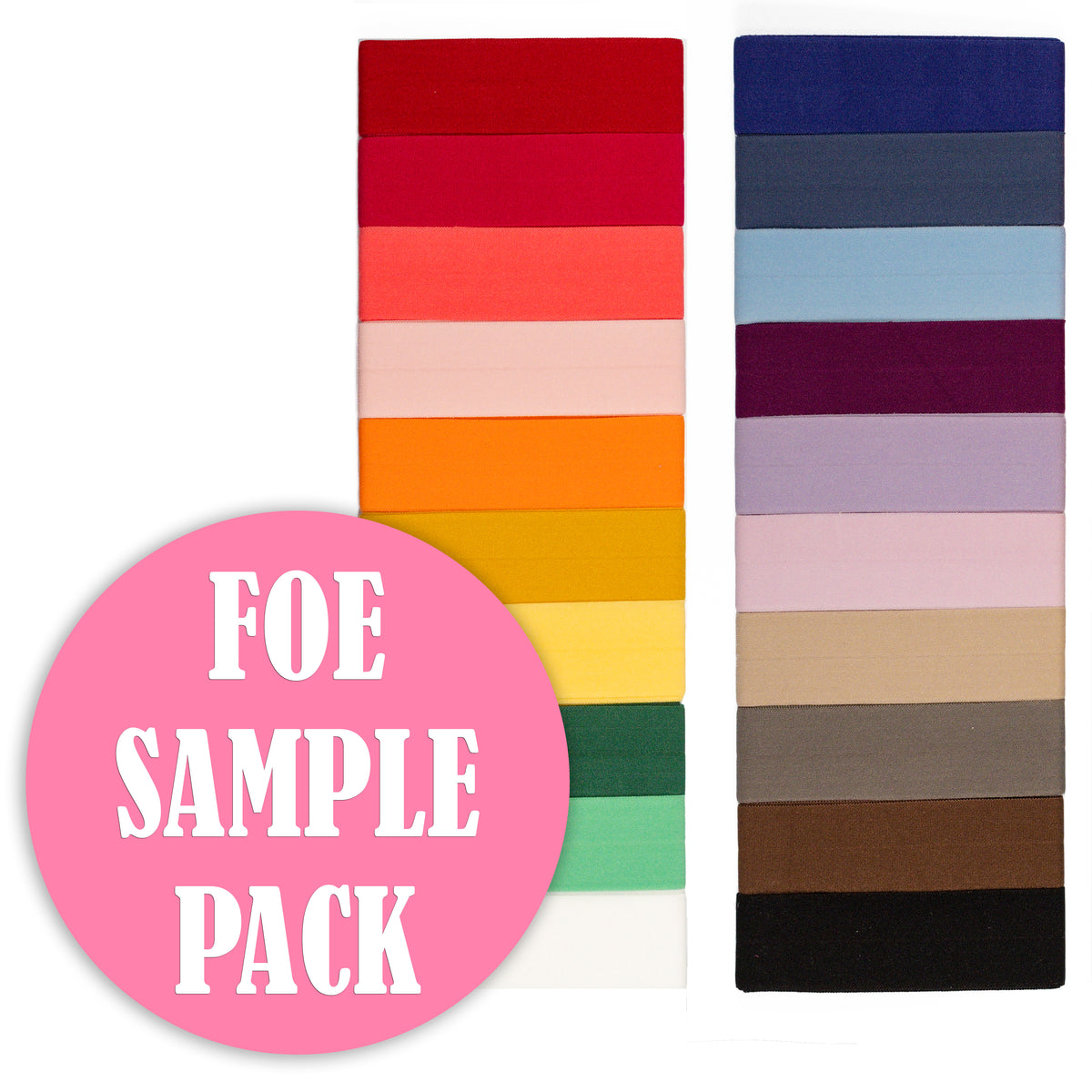 Fold Over Elastic SAMPLE PACK | 1" Wide | FOE | Matte Colors – Sew Yours