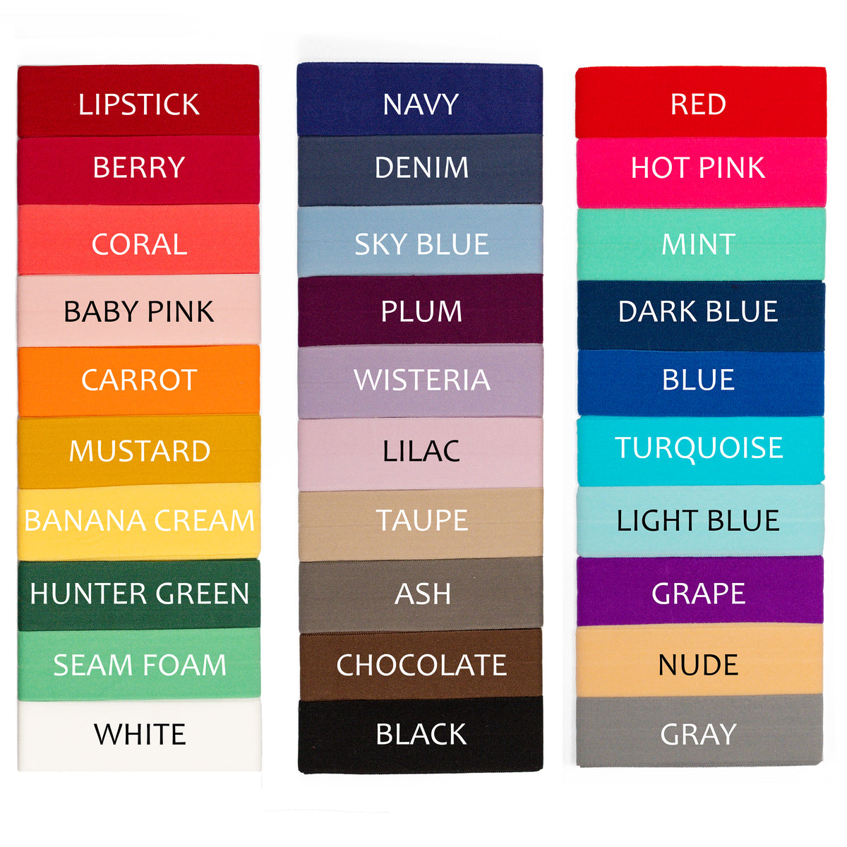 Fold Over Elastic | 1" Wide | FOE | Matte Colors – Sew Yours