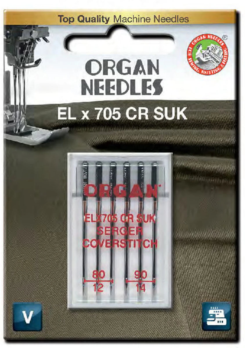 Organ Chromium ELx705 Ball Point Sewing Machine Needles – Sizes 80/12 ...