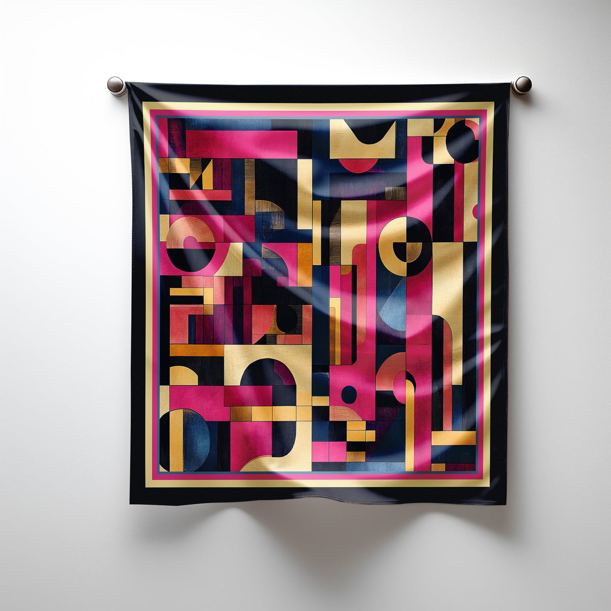 Simply Scarf™ – City Grid, 21.5"x21.5" Imitation Silk Bag Scarf with F ...