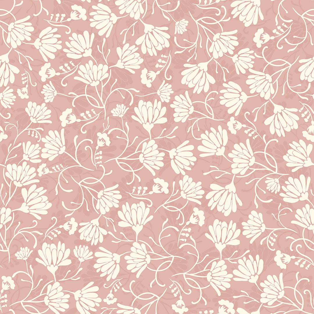 Baby Pink Floral – 100% Quilting Cotton Fabric by the Yard – Sew Yours
