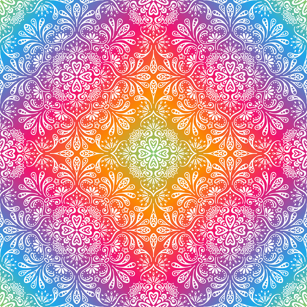 Ombre Rainbow Scroll – 100% Quilting Cotton Fabric by the Yard – Sew Yours