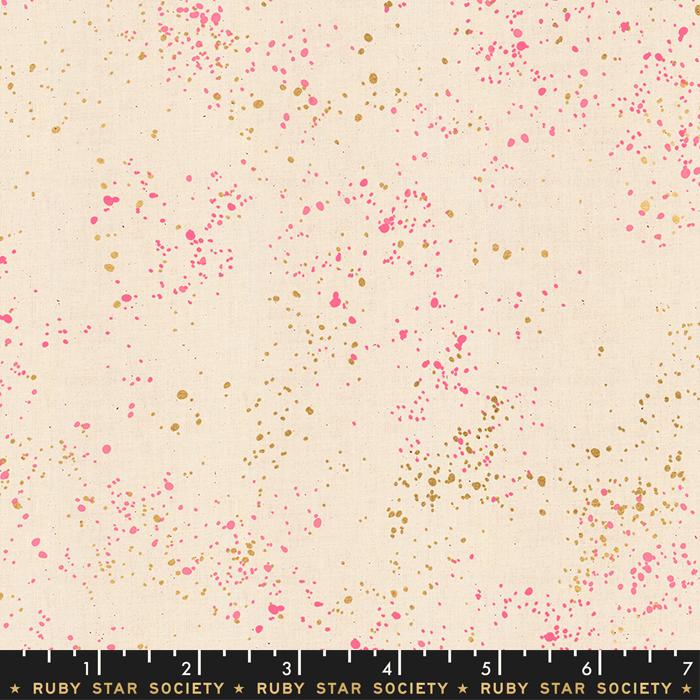 Ruby Star Speckled Metallic Neon Pink – 100% Quilting Cotton Fabric by ...
