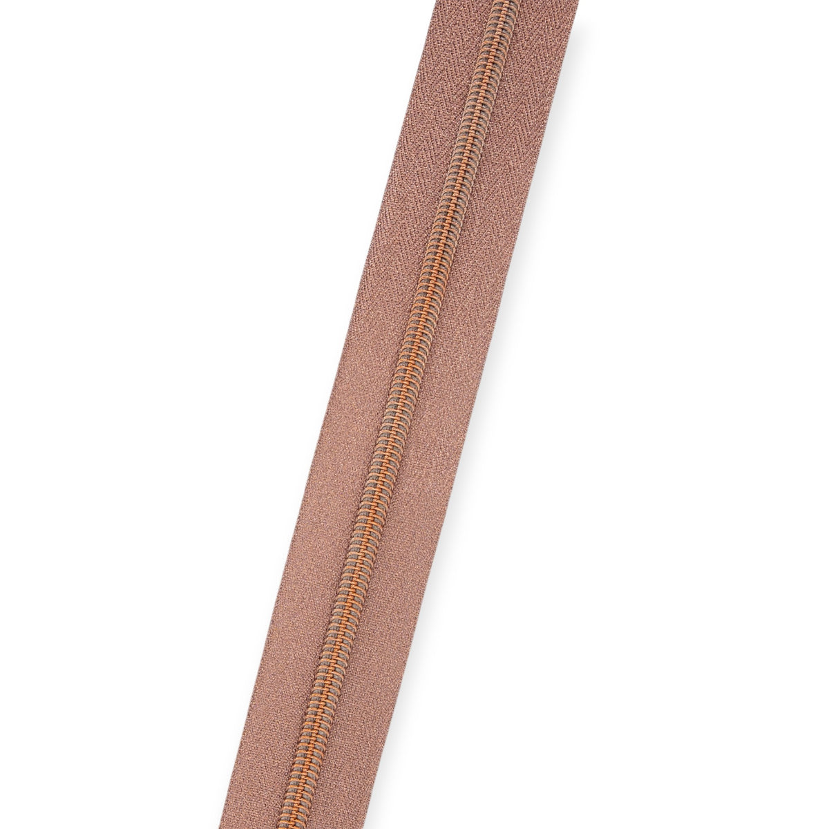 #5 Nylon Zipper Tape – Rose Gold Metallic with Rose Gold Coil – Sew Yours