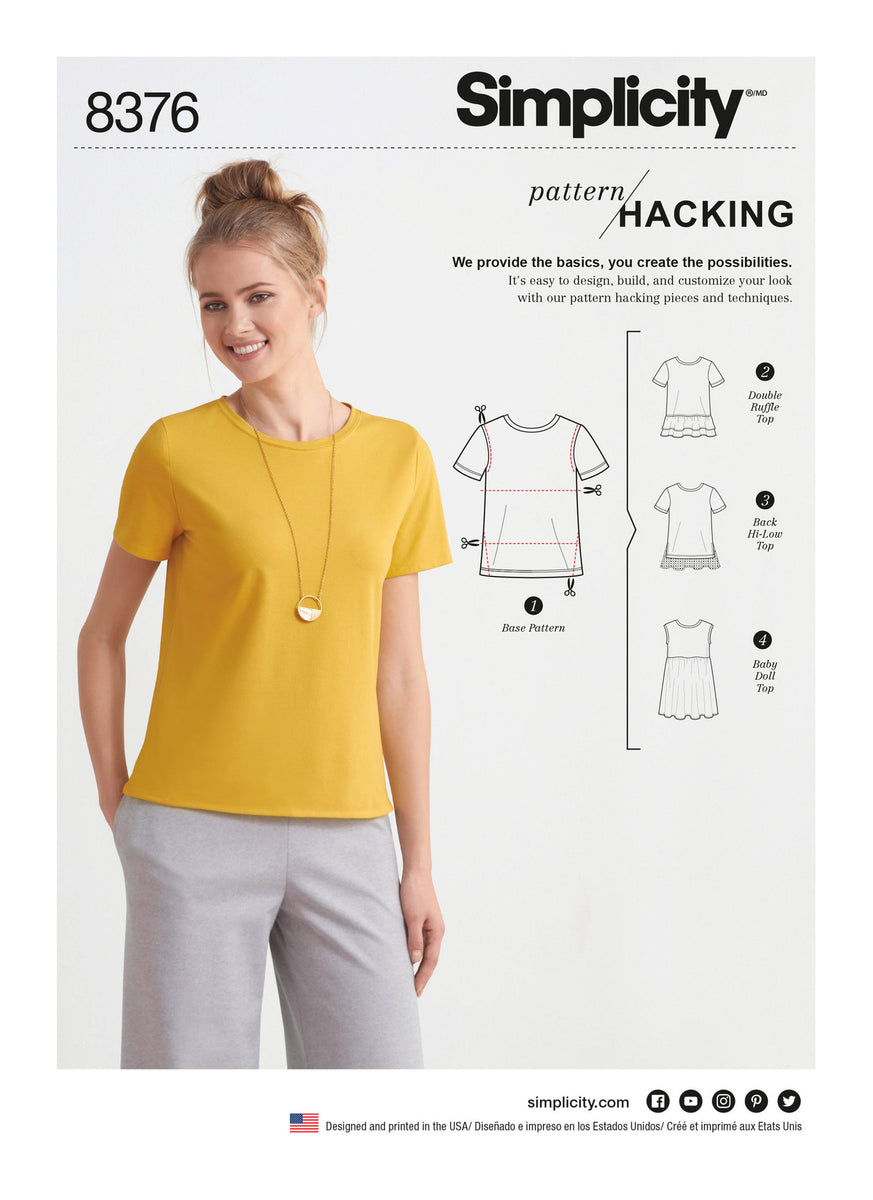 S8376 Knit Top Design Hacking Pattern – Simplicity Printed Paper (XXS ...