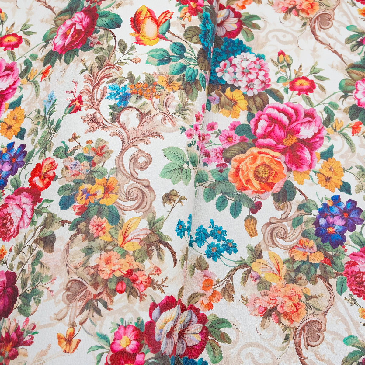 Victorian Blooms Printed Vinyl 18" x 53" Roll | Pebble Texture – Sew Yours