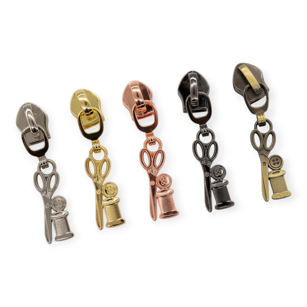 #5 Zipper Pulls - Scissors & Spool- Set of 4 – Sew Yours